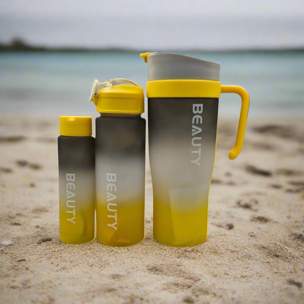 3 Pack Beauty Gradient Color Water Bottle 1200ML, 700ML, 260ML – Cut Price South Africa