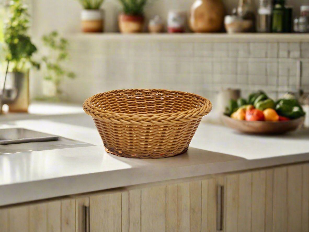 Bread Basket Round Woven Plastic 21*21*7.5cm – Cut Price South Africa