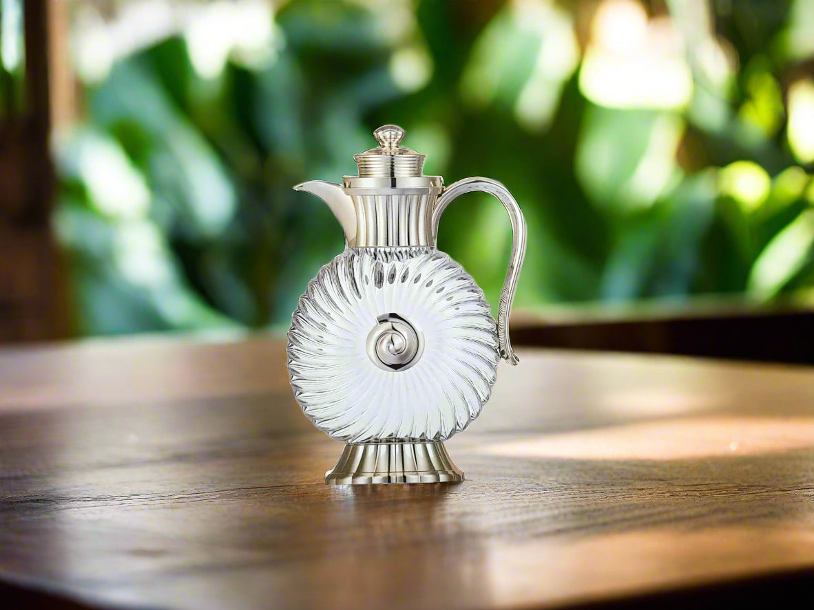 Fancy Glass Pitcher with Lid & Handle 1.8L Silver/Gold – Cut Price ...