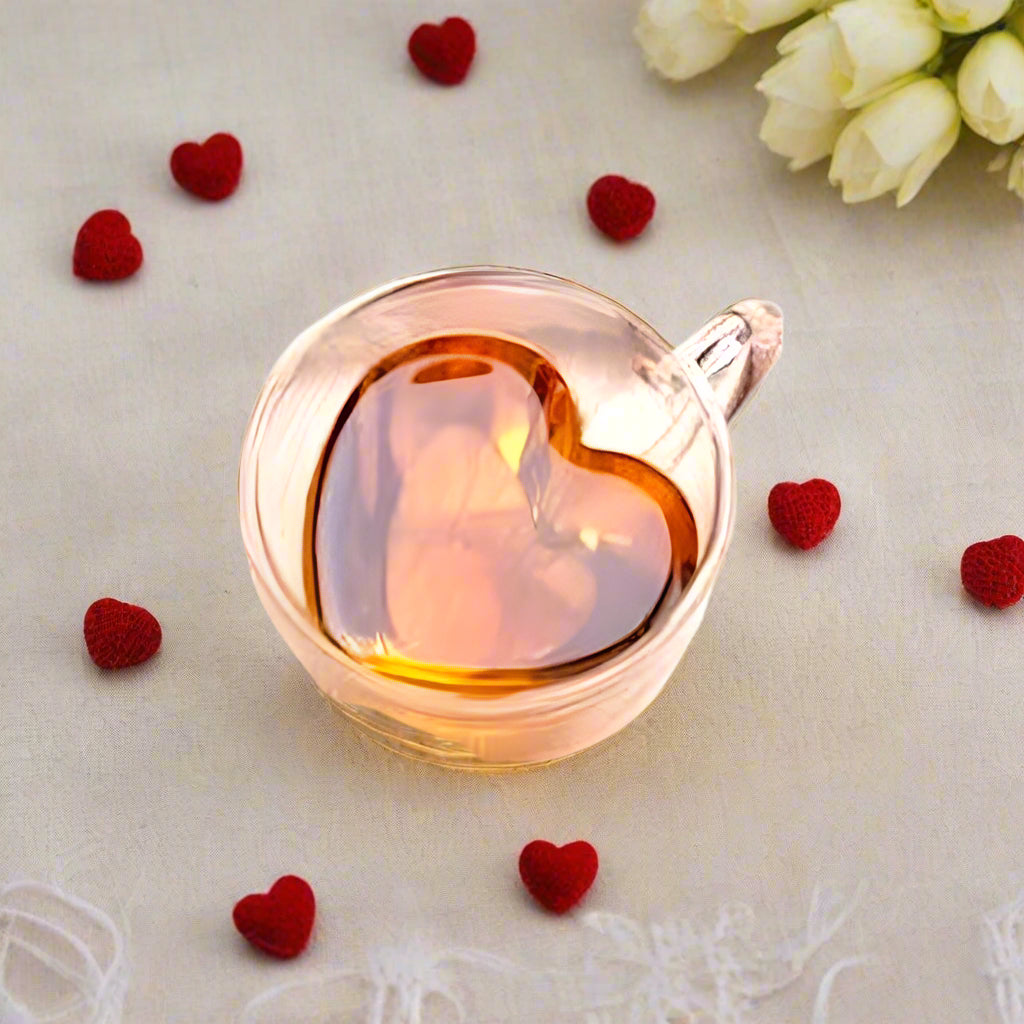 Heart Shaped Double Wall Glass Mug 250ml – Cut Price South Africa