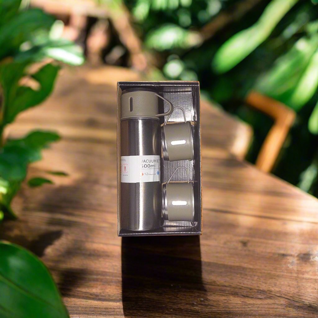 500ml S/Steel Double Wall Thermos Vacuum Flask & 180ml Cups – Cut Price ...