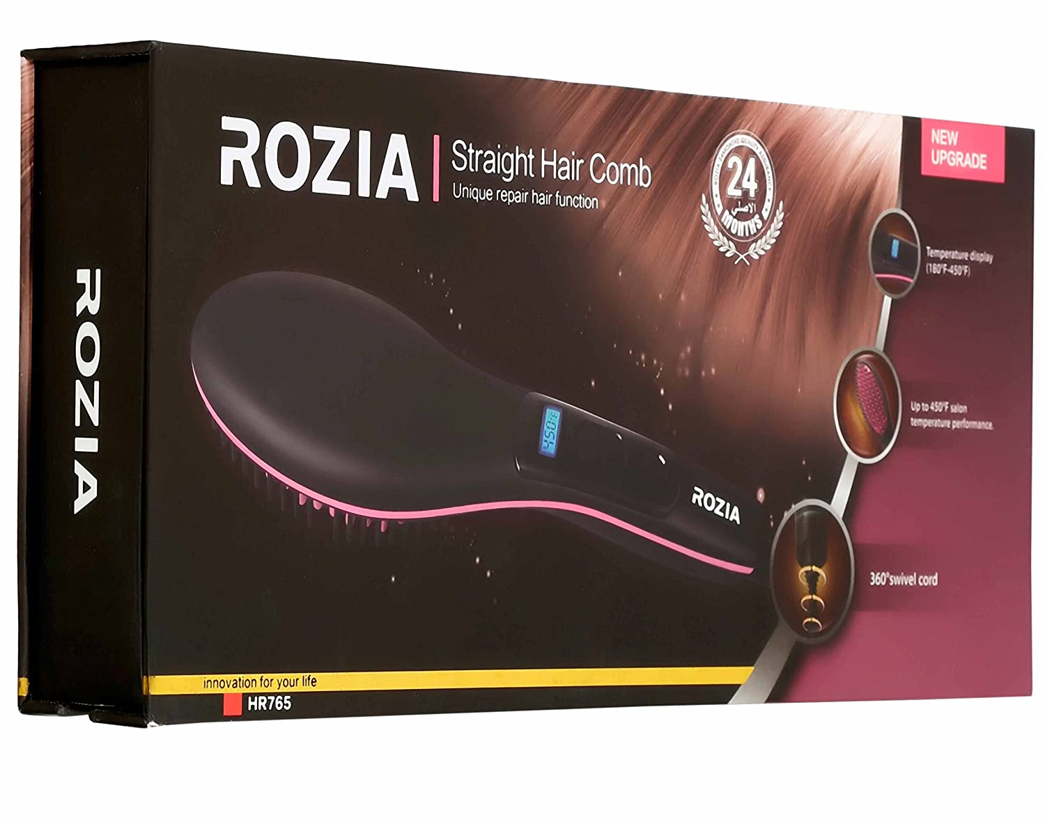 ROZIA High Quality Straightener Comb with Temperature Control – Cut ...