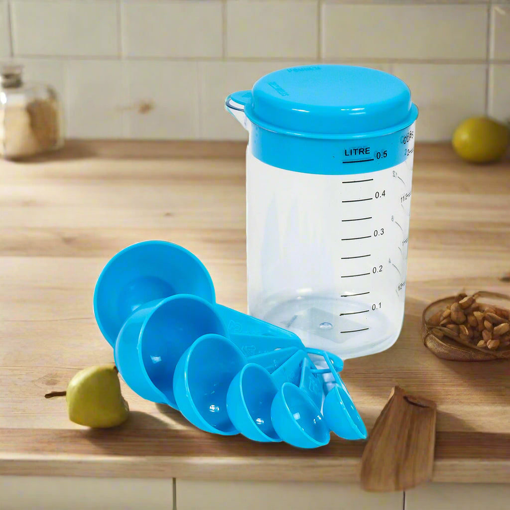 Measuring Cup with Measuring Spoons-Blue – Cut Price South Africa