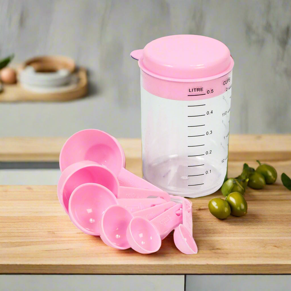 Measuring Cup with Measuring Spoons-Pink – Cut Price South Africa